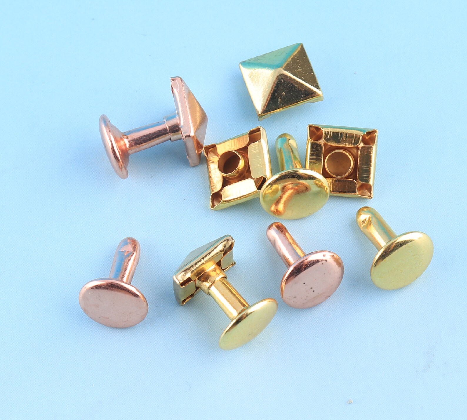 Rose Gold Rivets 100sets 9mm Double Caped Rivets Metal Button - Etsy UK