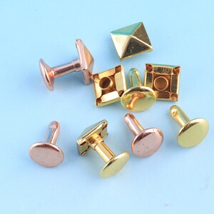 Rose Gold Rivets 100sets 9mm Double Caped Rivets Metal Button Double ...
