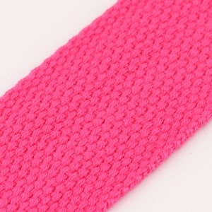 5yards*38mm Hot Pink Webbing Cotton Webbing Solid Color Webbing Fabric ...