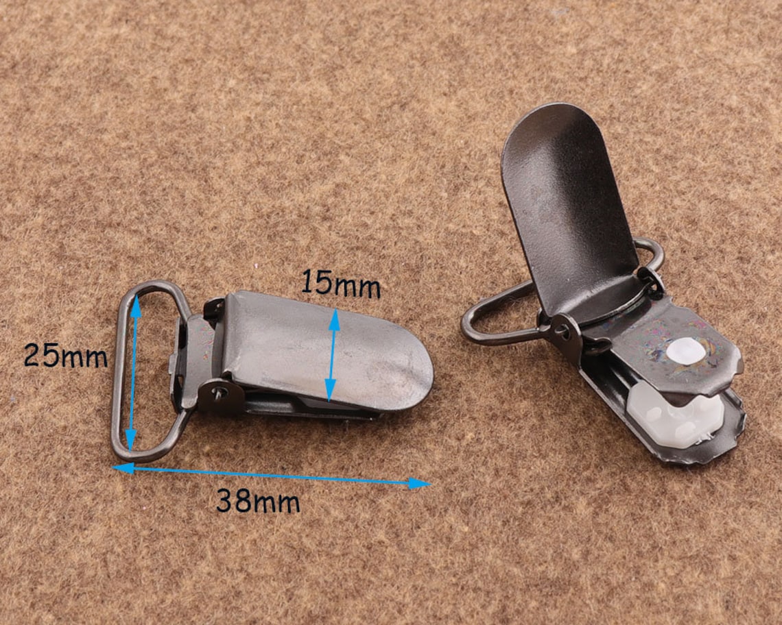 8pcs Black Suspender Clips 3825mm Metal Kam Clips Dummy Clips - Etsy