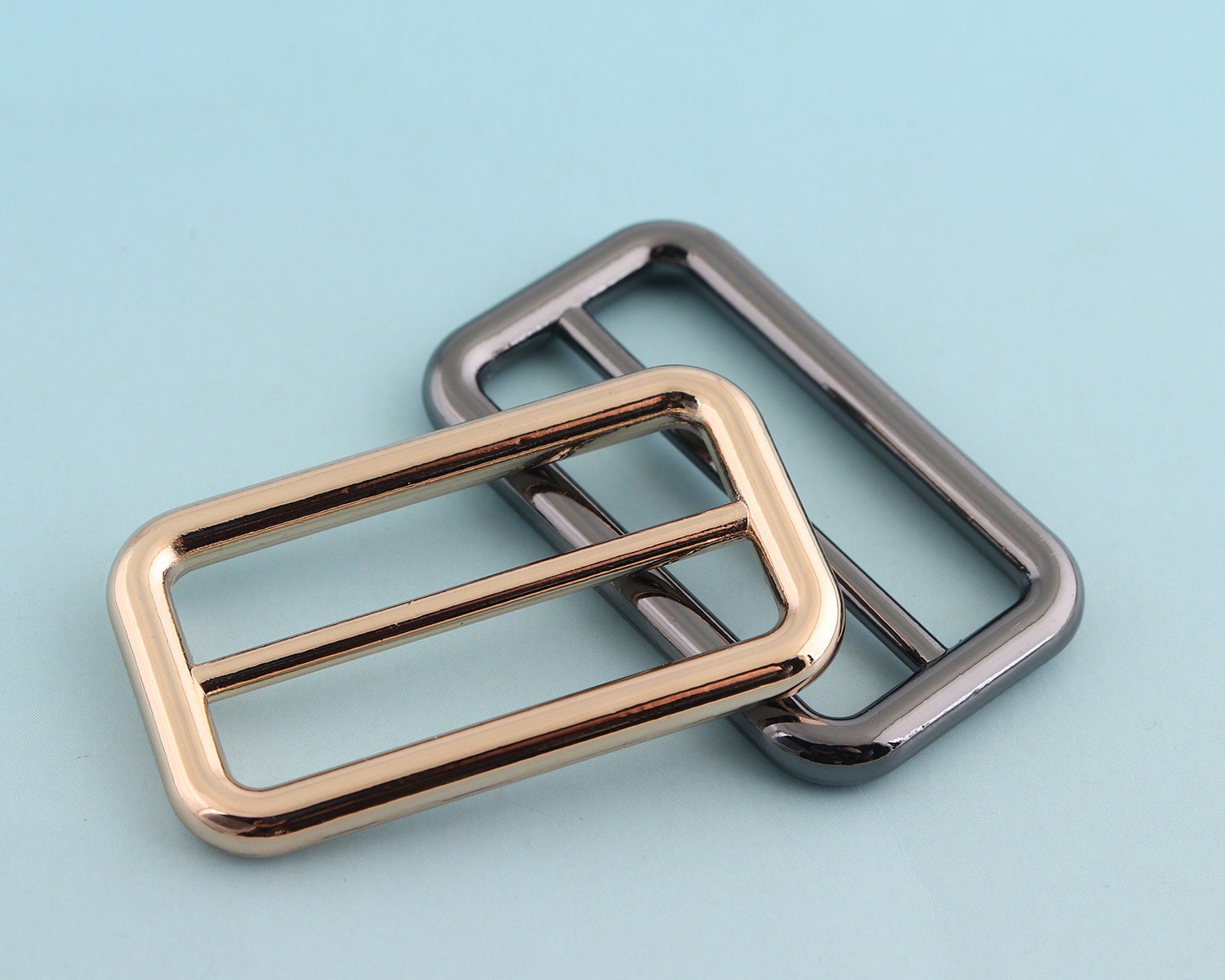 Light Gold Adjuster Buckle 10pcs 35mm Metal/alloy Slide Belt Buckle Tri ...