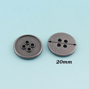Antique Silver Buttons -8pcs 20mm - Metal Shank Buttons Clothing Button ...