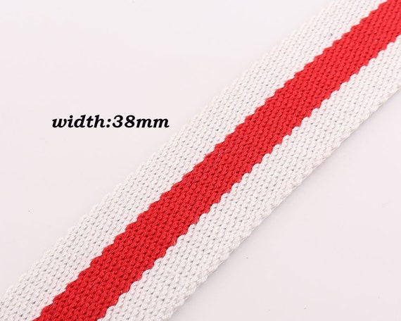 Red Stripe Webbing 3yards X 38mm Fabric Straps Cotton Webbing - Etsy