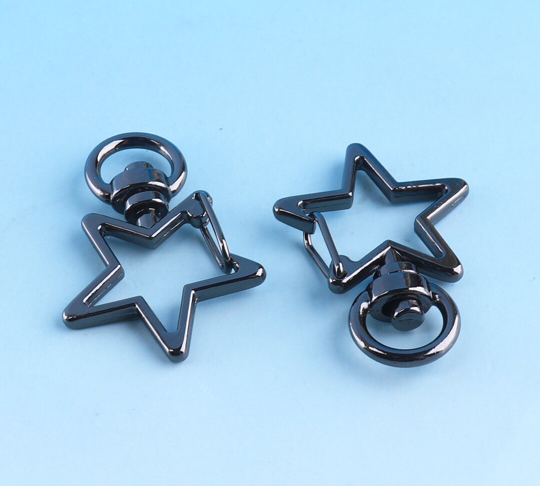 Gunmetal Snap Hook 10pcs 1 3/8" Small Star Swivel Clasp Cute Lobster ...