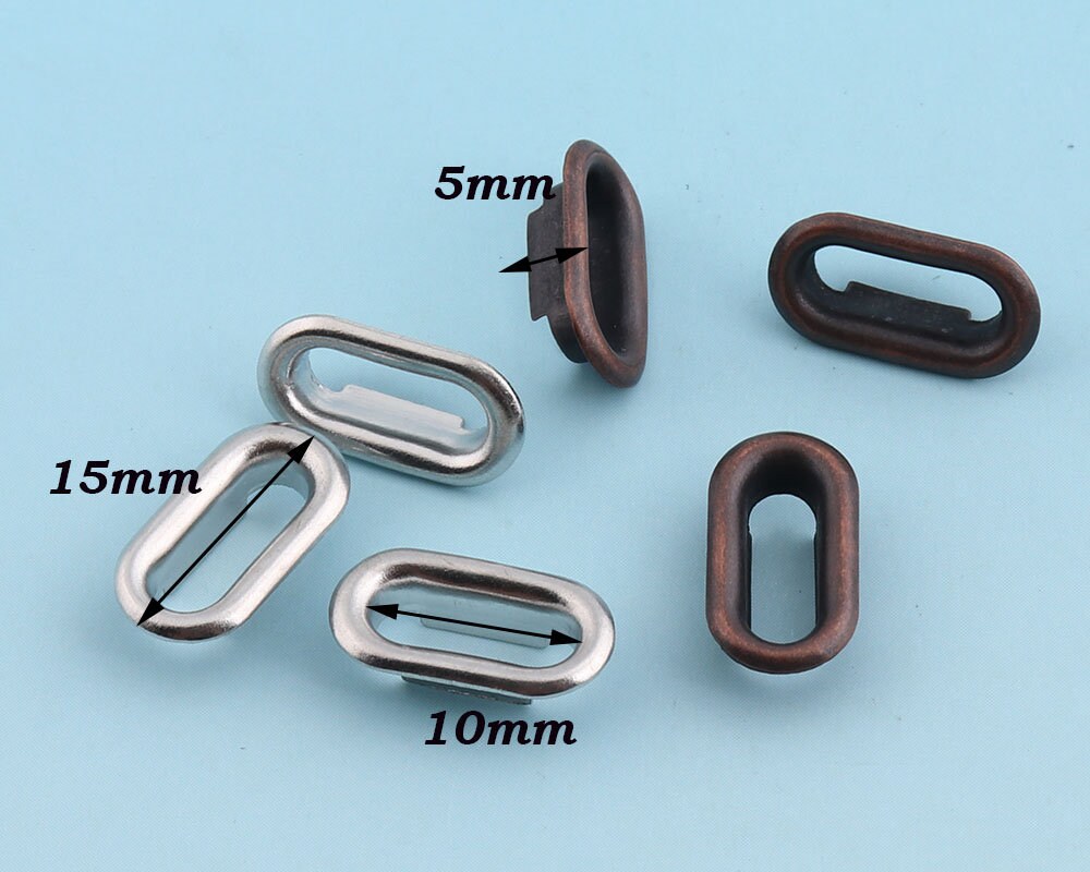 Red Copper/silver Eyelets 100pcs 15mm Rectangle Grommet Eyelets for ...
