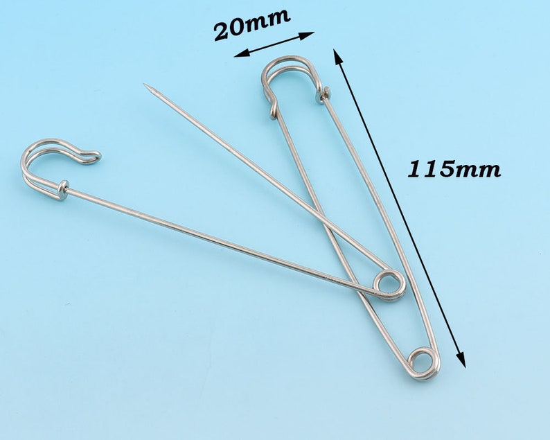 Silver Safety Pins 10pcs 11520mm Charming Safety Pins Metal - Etsy