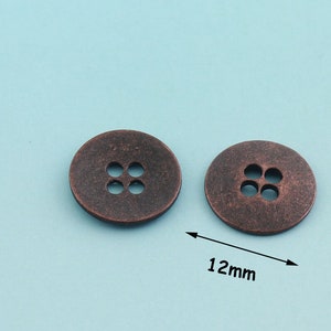 Red Copper Buttons 10sets 12mm Metal Shank Buttons Clothing Button ...