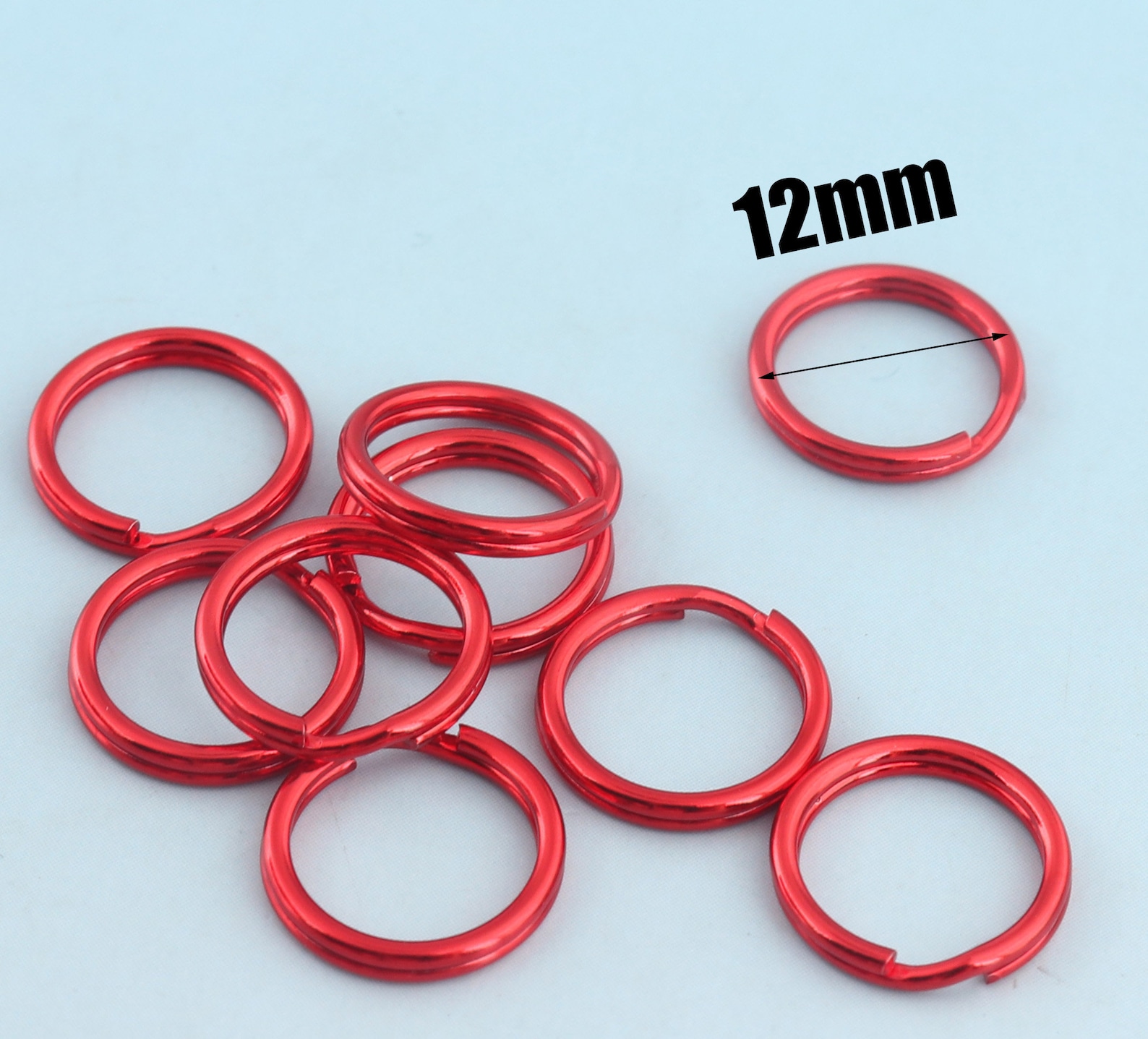 Mini Split Rings Keyrings 12mm Red O Rings Jump Rings Metal - Etsy Denmark