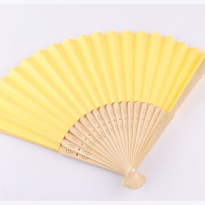 Hand Fans Lemon Yellow Fans Chinese Paper Fans Bamboo Folding Fans for ...