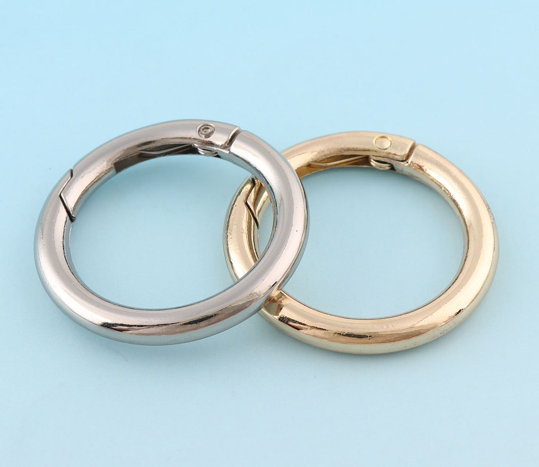 4pcs 1 1/2"(38mm) Silver/ Golden Spring Buckle Spring Clasp Round ...