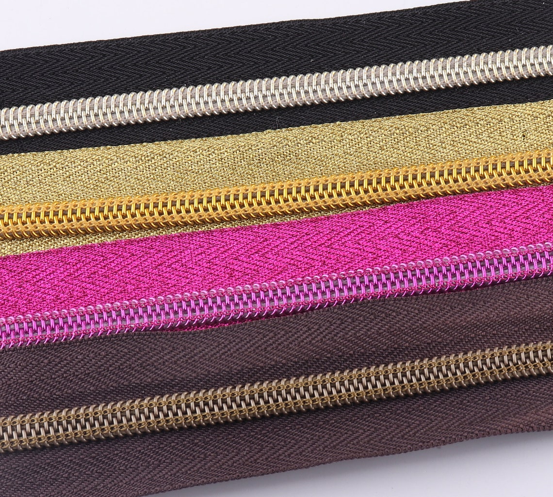 Zipper Tape Size 5# 3-5 Yards Nylon Colorful Coil Metal Zipper With ...