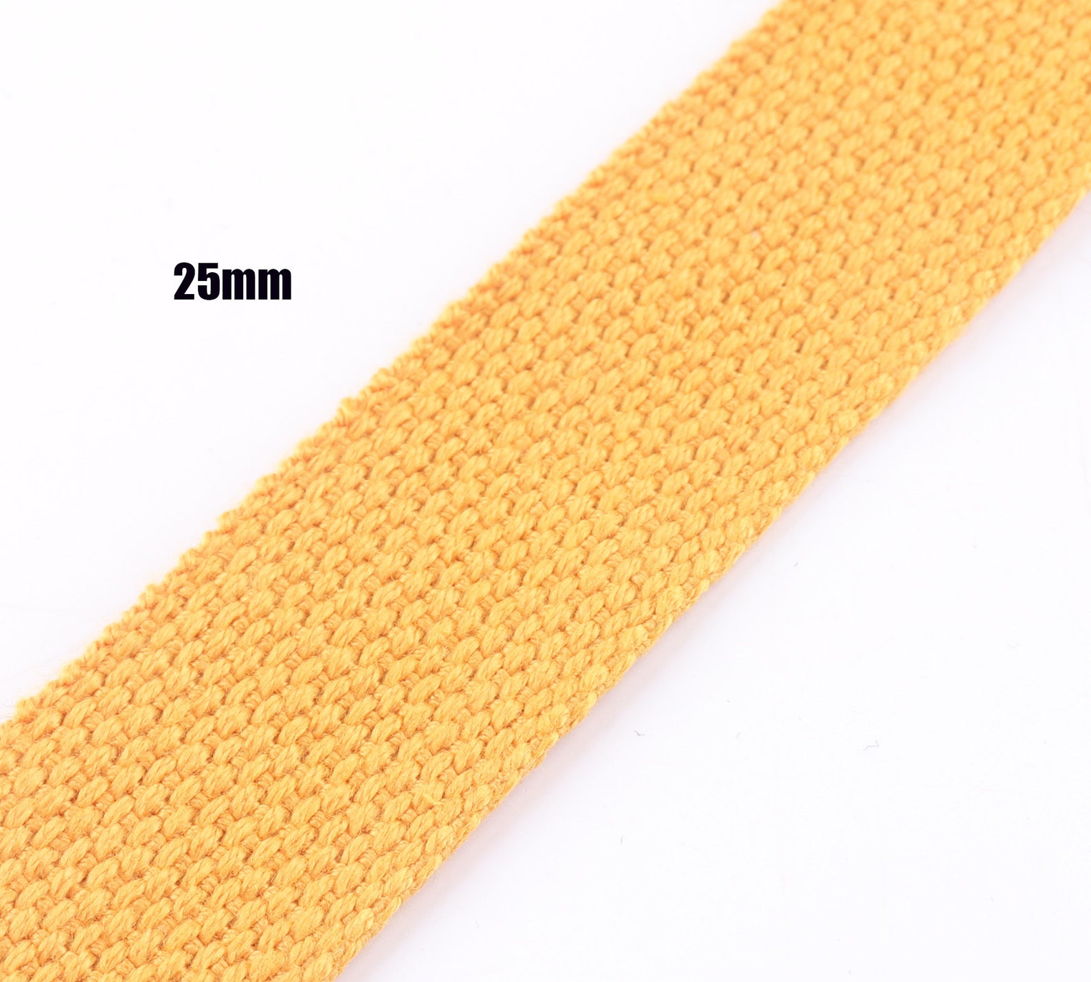 Cotton Webbing 1-5 Yards*25mm Golden Copper Webbing Fabric Belt Canvas ...