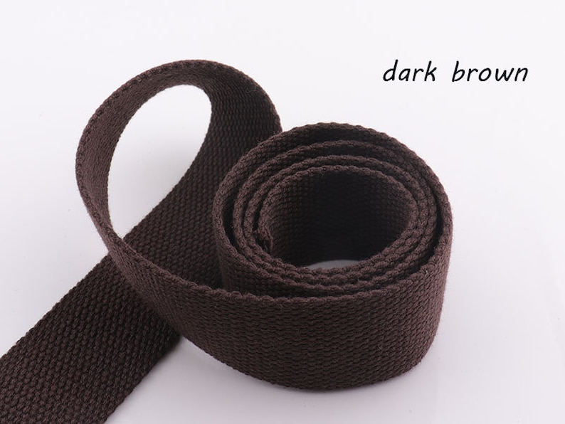 Dark Brown Webbing 38mm Stripe Webbing Fabric Belt Canvas | Etsy