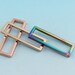 Rainbow Rectangular Rings 8pcs 2"(50mm) Metal/zinc Alloy Rectangle ...