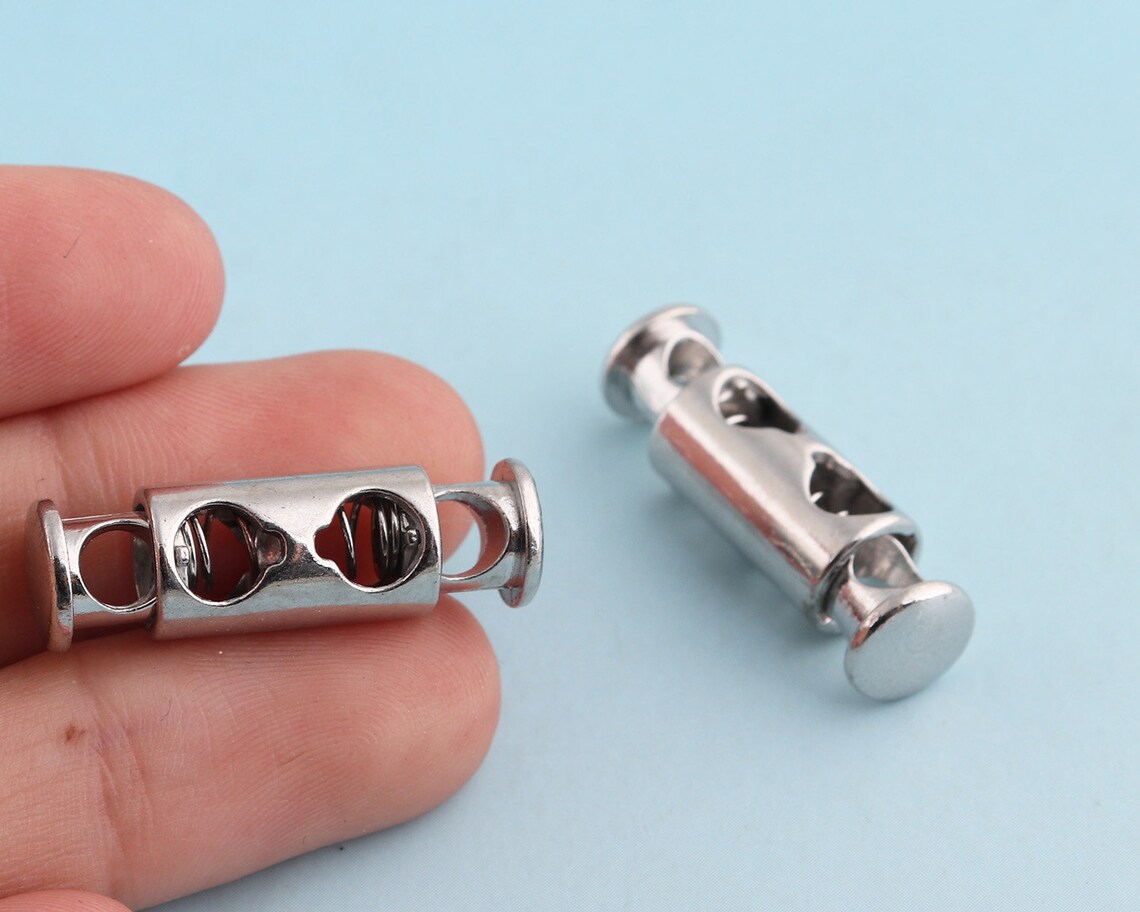 Silver Cord Locks 4pcs 7mm Metal Toggle Cord Stopper Cord - Etsy