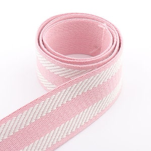 Pink & White Webbing 1 1/2"(38mm) Colored Stripes Straps Canvas Webbing ...
