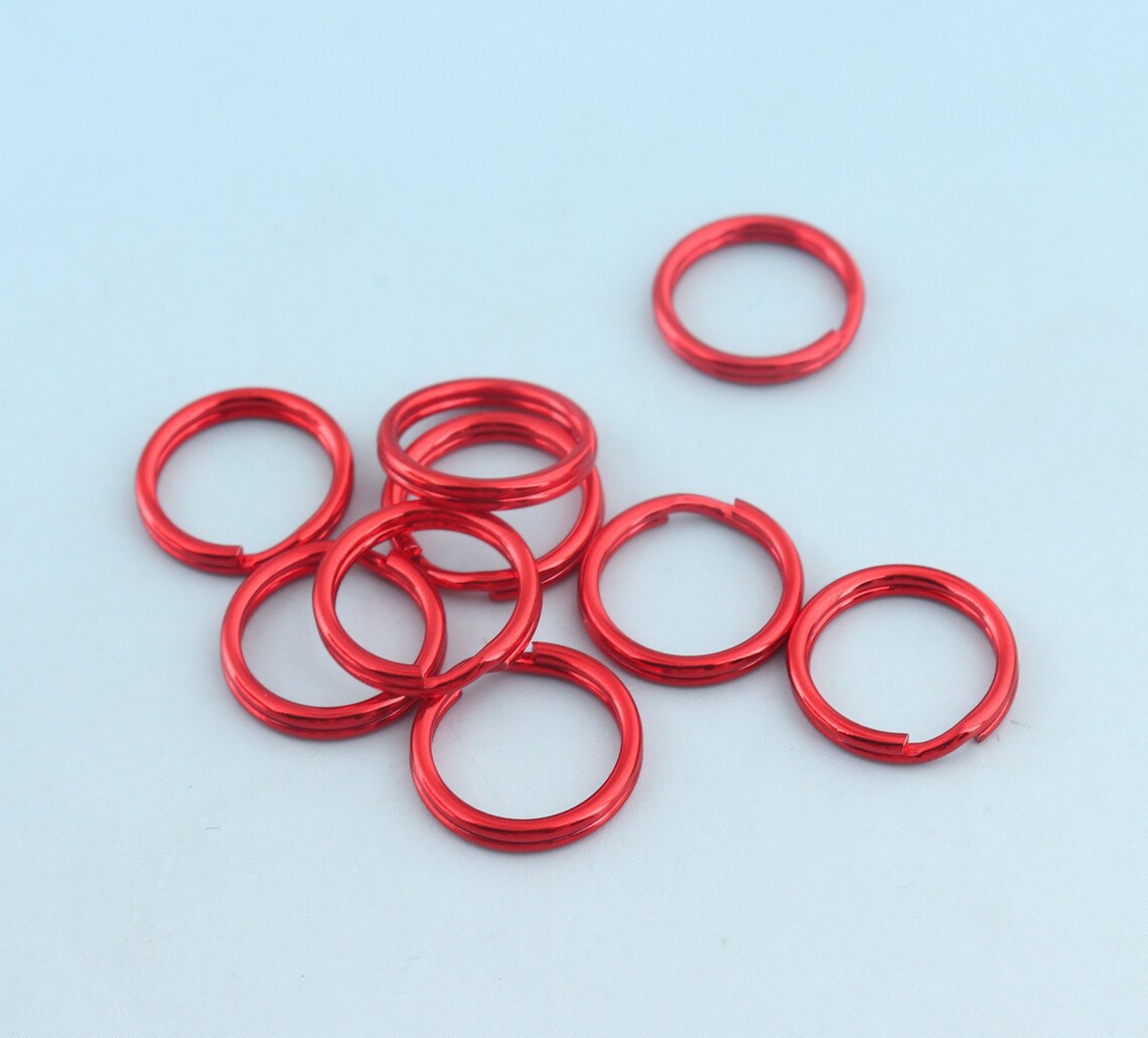Mini Split Rings Keyrings 12mm Red O Rings Jump Rings Metal - Etsy