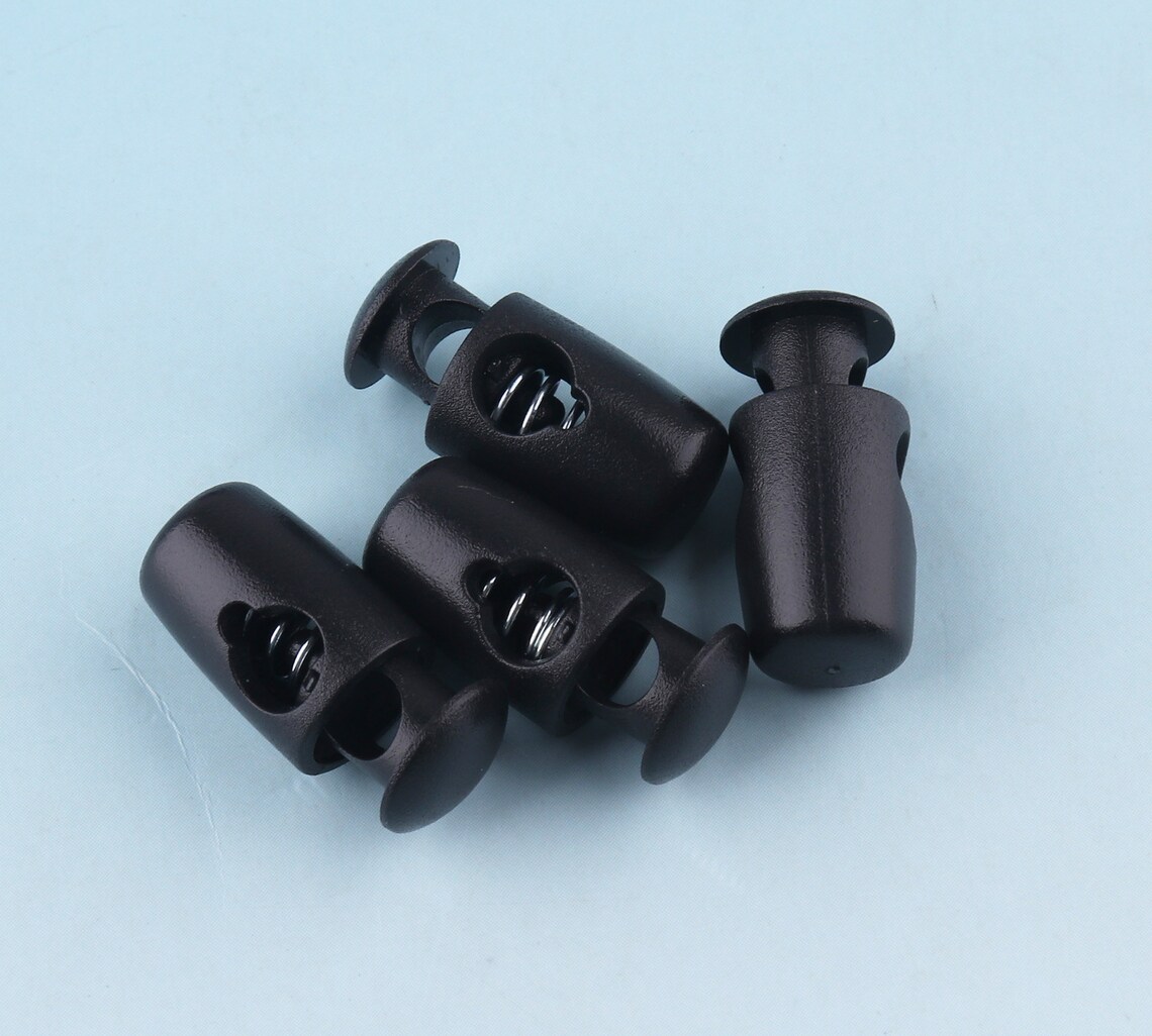 30-500pcs Mini Rope Cord Stopper 17mm Black Cord Locks for Elastic Cord ...
