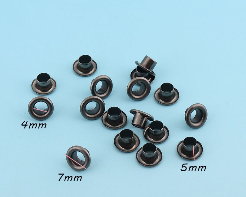 Mini Gunmetal Eyelet 100pcs 7mm Round Grommet Eyelets for - Etsy