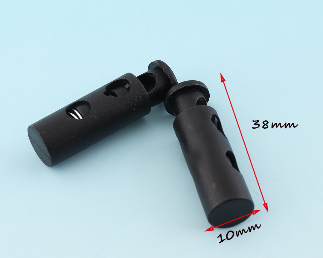 Cord Stopper for Elastic Cord 50pcs 38mm Black Plastic Toggle Cord Lock ...