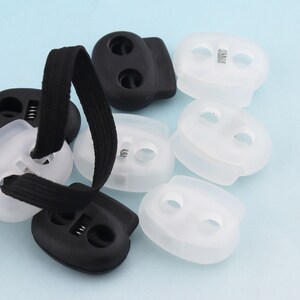 30-50pcs 5mm Rope Cord Stopper Black Cord Lock for Elastic Cord ...