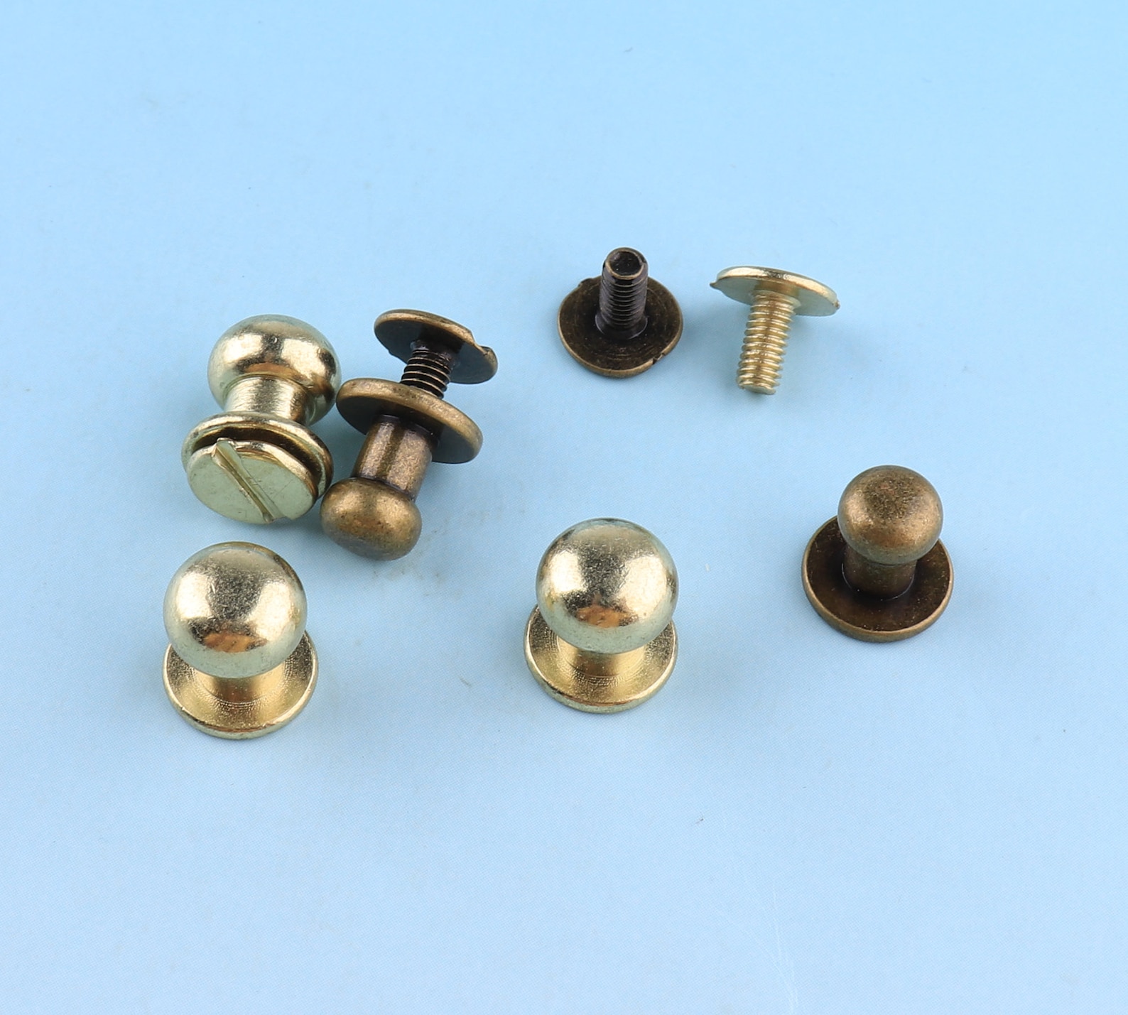 Bronze Screw Rivets 50sets 9mm Metal Button Screwback Studs Screw Studs ...