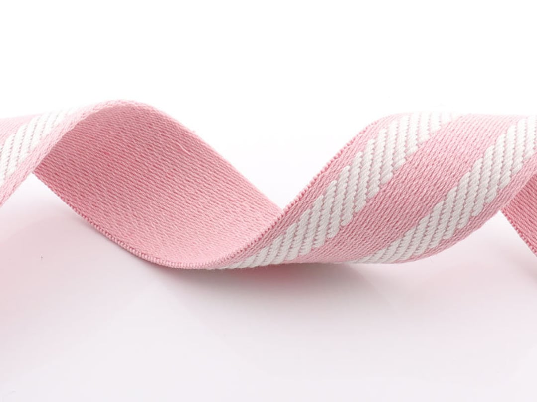 Pink & White Webbing 1 1/2"(38mm) Colored Stripes Straps Canvas Webbing ...
