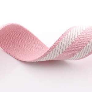 Pink & White Webbing 1 1/2"(38mm) Colored Stripes Straps Canvas Webbing ...