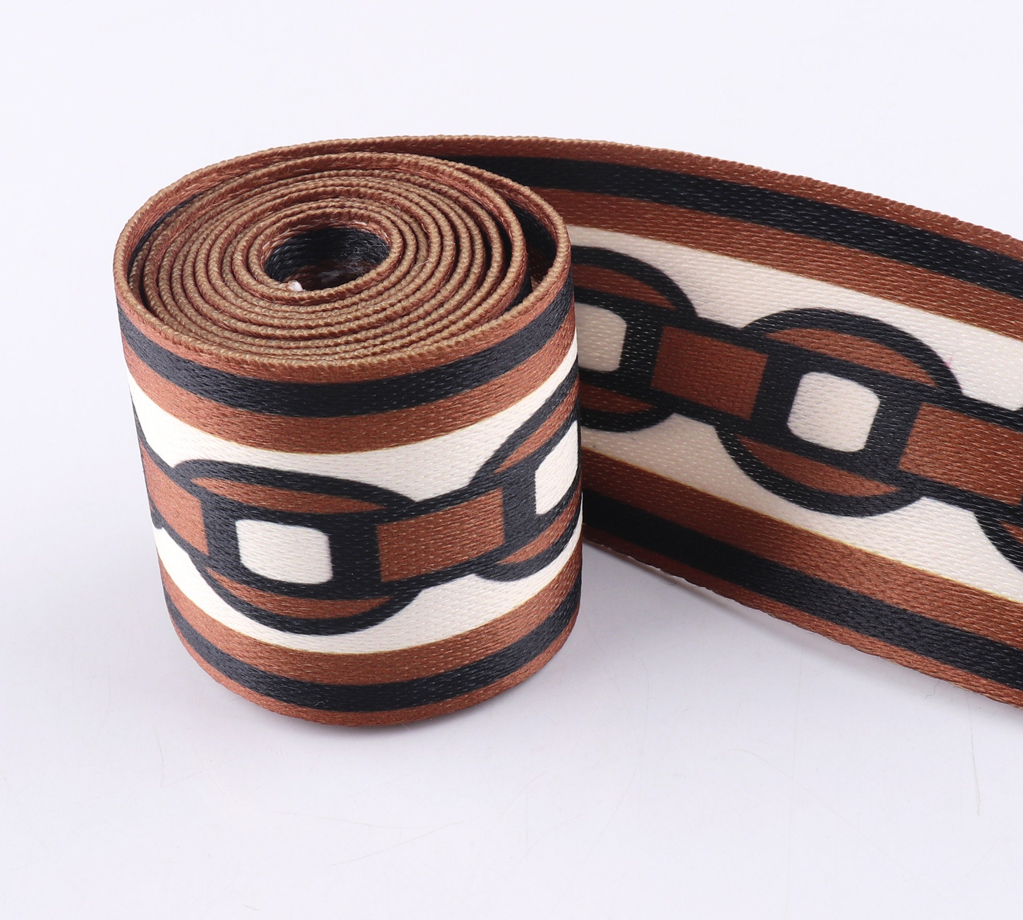 Brown Webbing 1-5 yards 50 mm Striped Webbing Soft webbing | Etsy