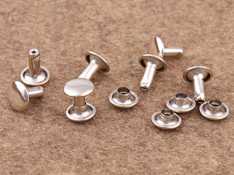 50sets Silver Rivets 108mm Metal Button Double Capped Rivets - Etsy