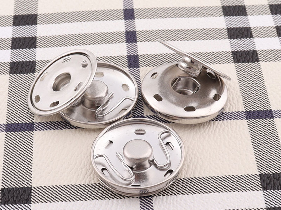 30mm Silver Snap Fastener 15pcs-clothing Button Coat Snap - Etsy