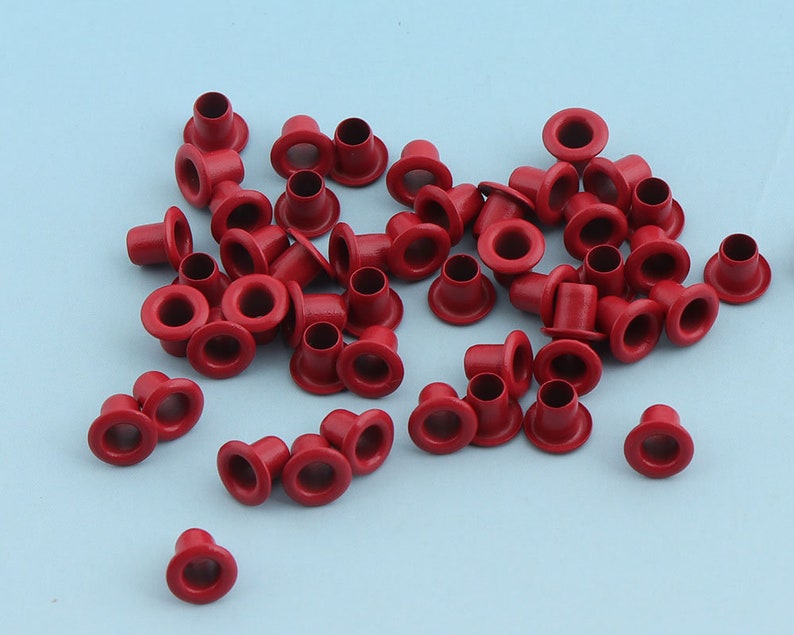 200sets Red Eyelet 1/4"(5mm) Mini Round Grommet Eyelets for Sewing Bead ...