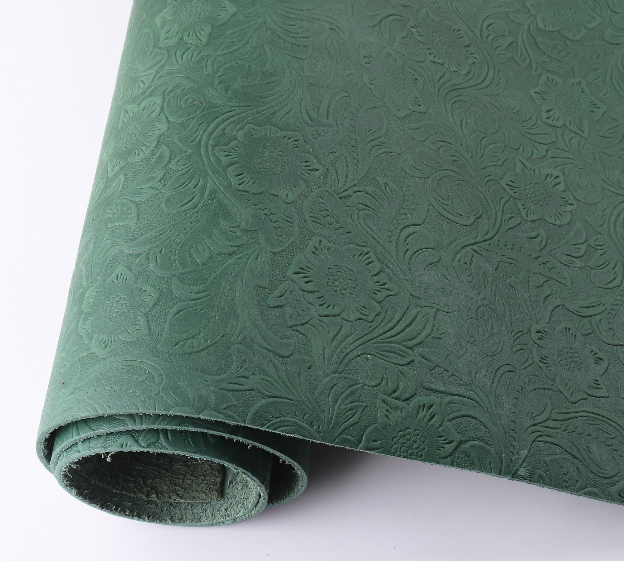 Green Leather Pieces 12 Genuine Leather Sheets Flower | Etsy
