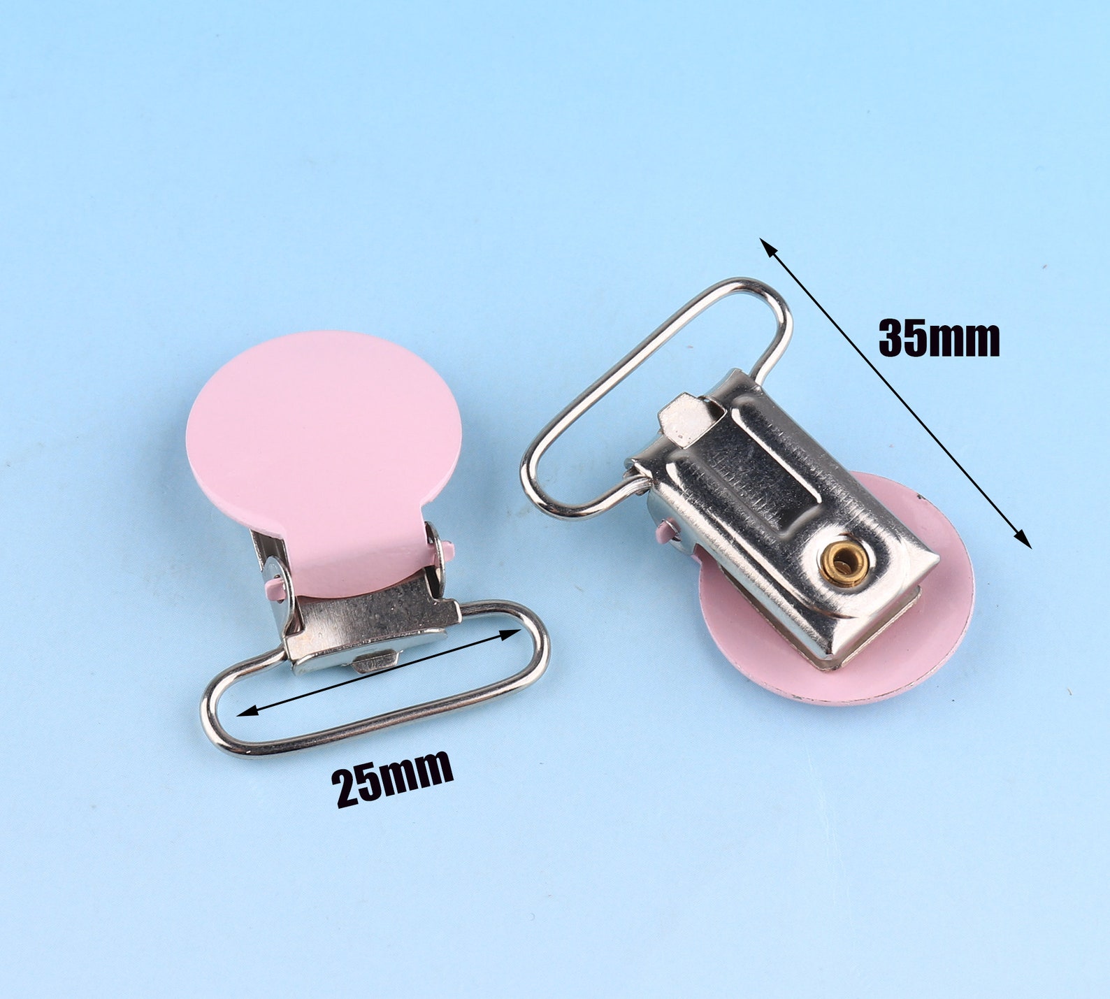 20pcs 25mm Pink Suspender Clips Metal Kam Clips Dummy Clips - Etsy