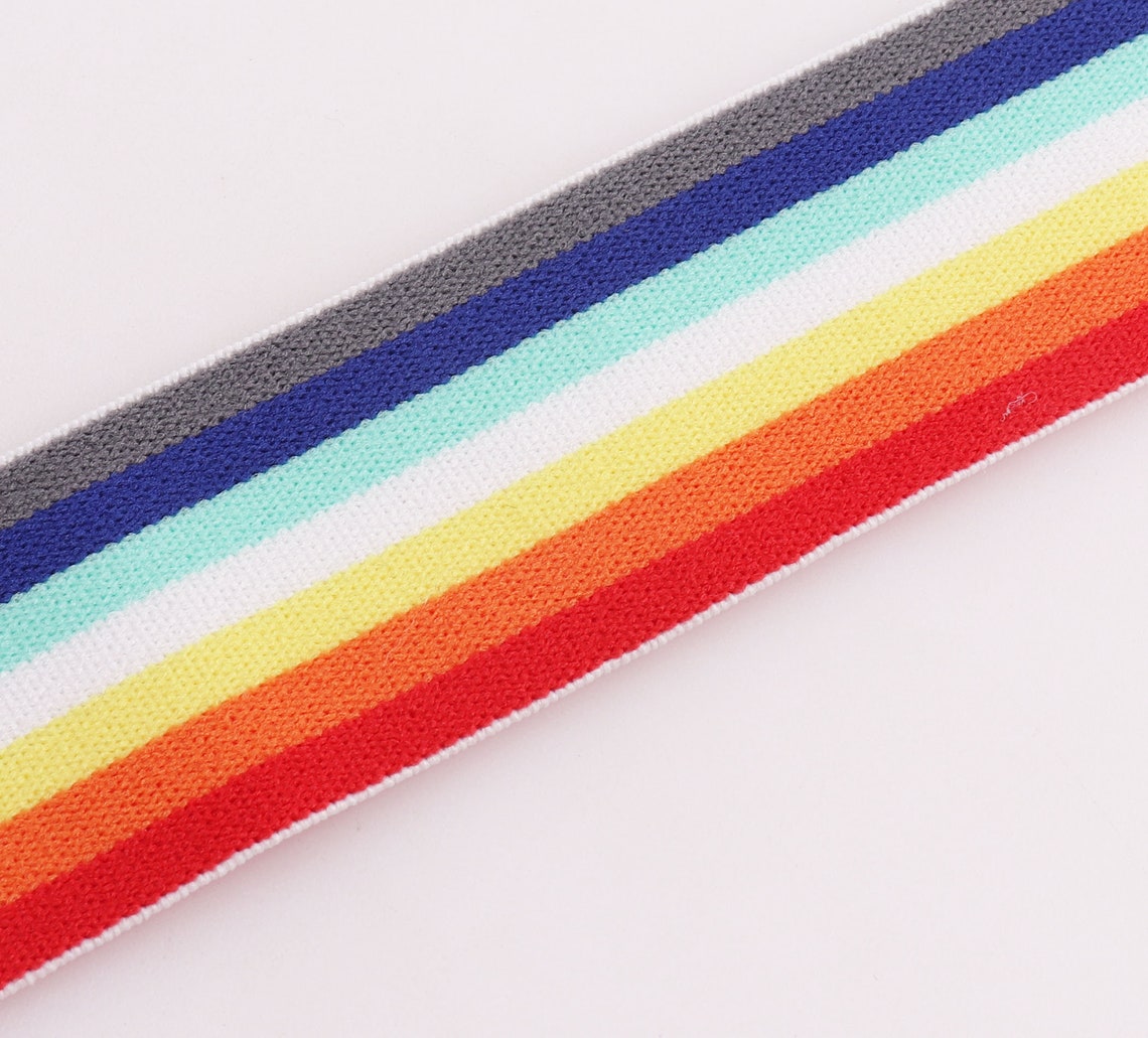 Colorful Elastic Webbing 38mm Paddy Webbing Colored Stripes | Etsy