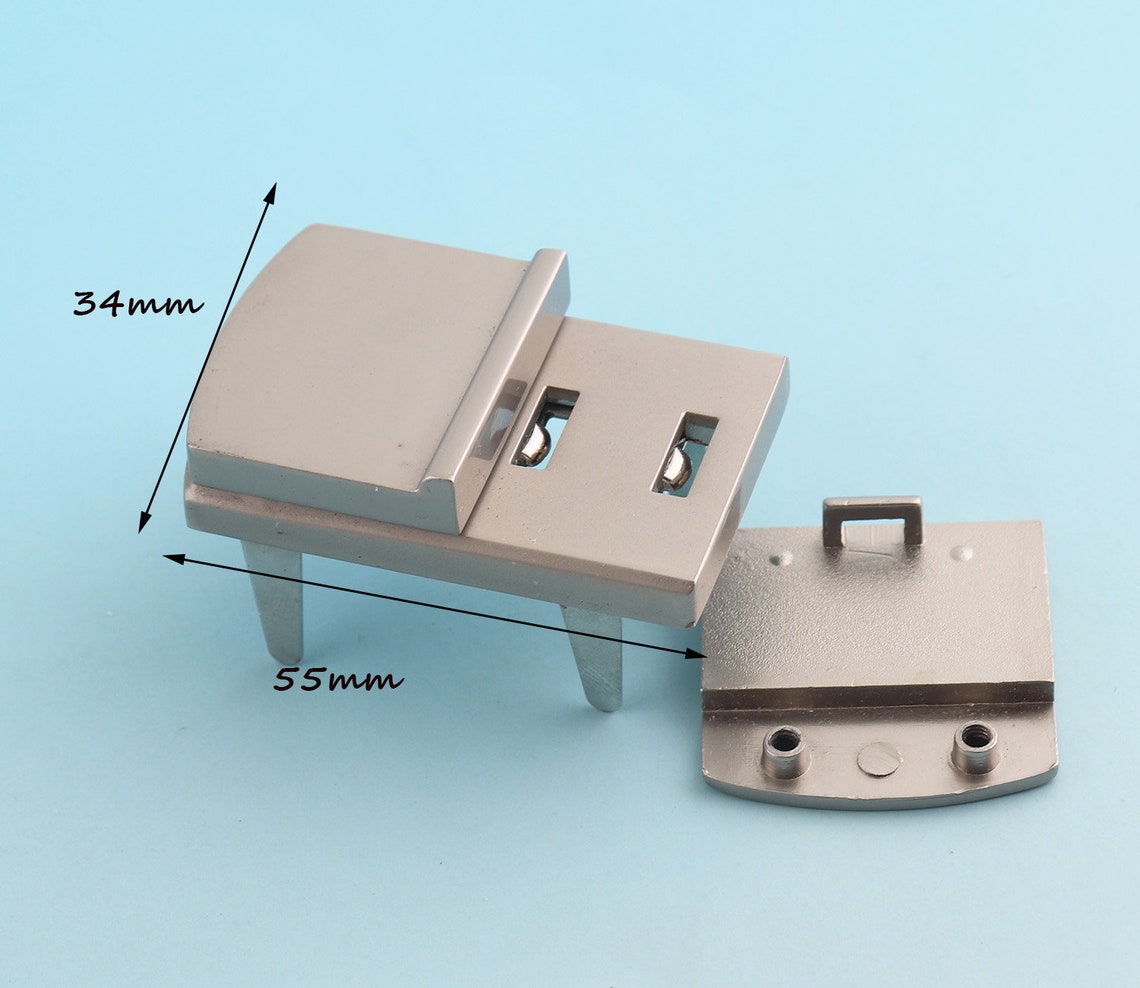 Matte Silver Lock 55*34mm Purse Lock Turn Lock Metal Box Lock Latch ...