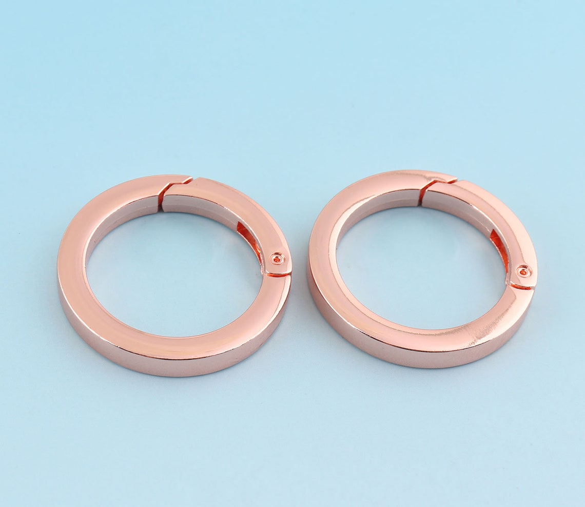 Rose Gold Flat Spring Hook 6pcs 25mm Push Gate Snap Hook Metal Clasp ...