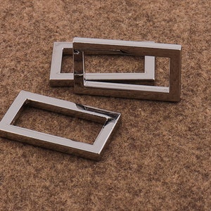 6pcs 1"(25mm) Mini Silver Rectangle Rings Metal Rectangle Ring Belt ...
