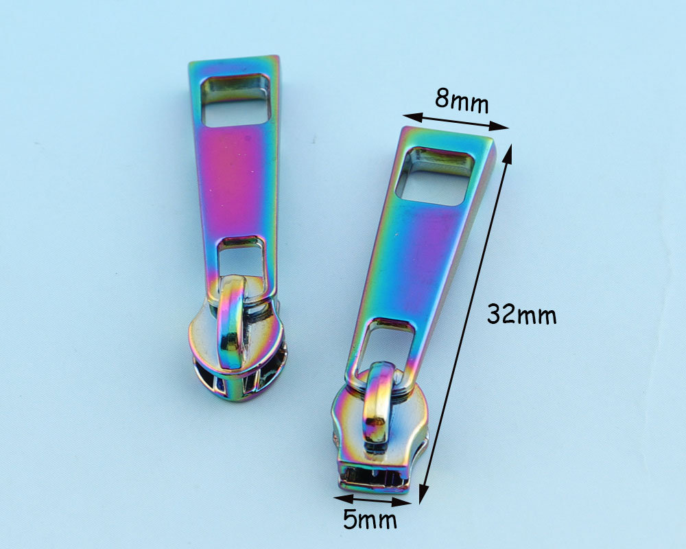 Size #3 Rainbow Zipper Puller or Pendant 15pcs 32mm Leather Zip Puller ...
