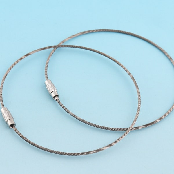Stainless Steel Wire Keychain Cable Key Ring - Etsy