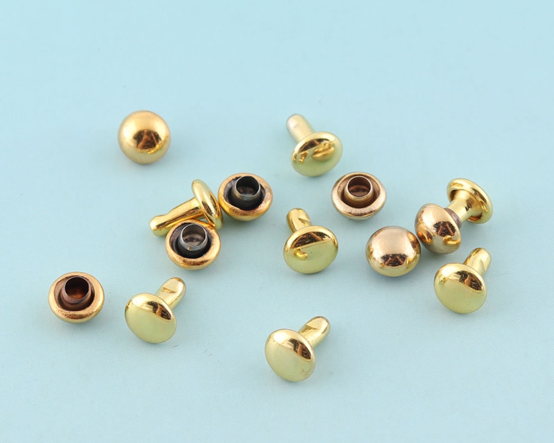 5mm Gold Double Caped Rivets 100sets Mini Rivets Metal Button Double ...