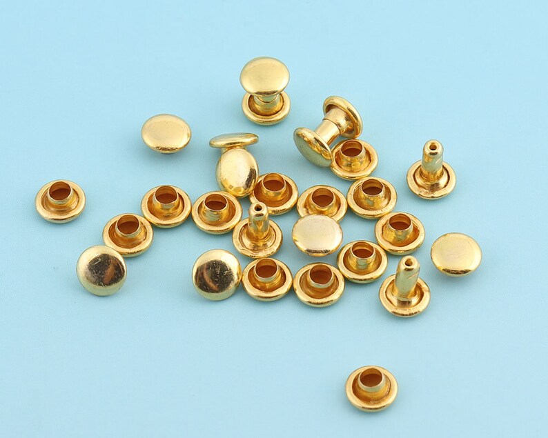 Mini Golden Rivets 86mm Metal Button Double Capped Rivets - Etsy