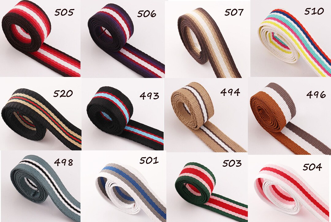 Cotton Webbing Stripe Webbing 10 Yards*25mm Webbing Fabric Belt Canvas ...