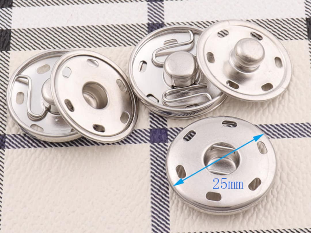 1 Inch Snap Fastener -20sets-silver Clothing Button Coat Snap Button ...