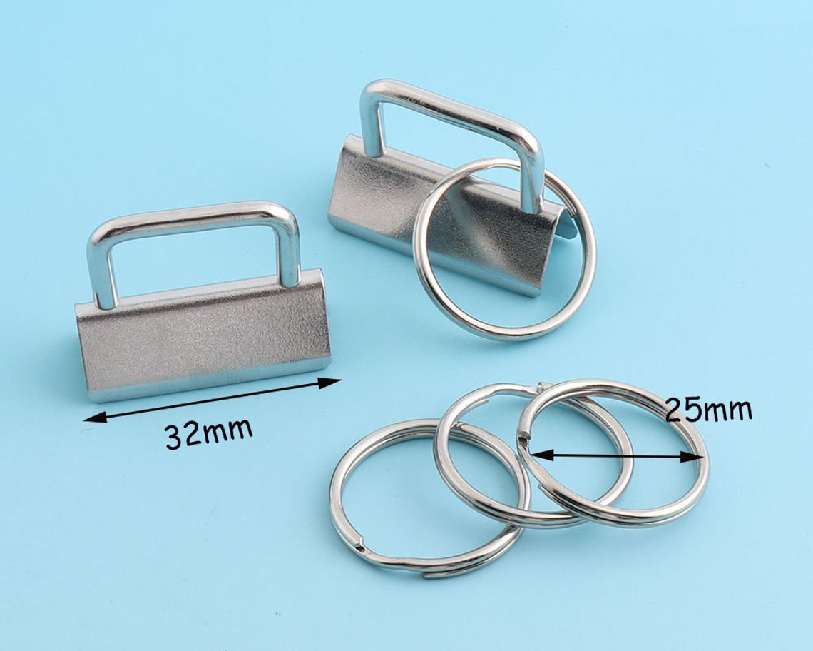 1 1/4 Key Fobs Hardware Silver Key Ring Key Chains - Etsy