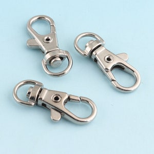 Silver Swivel Snap Clasp 50pcs 25mm Mini Swivel Claw Clips Snap Hook ...