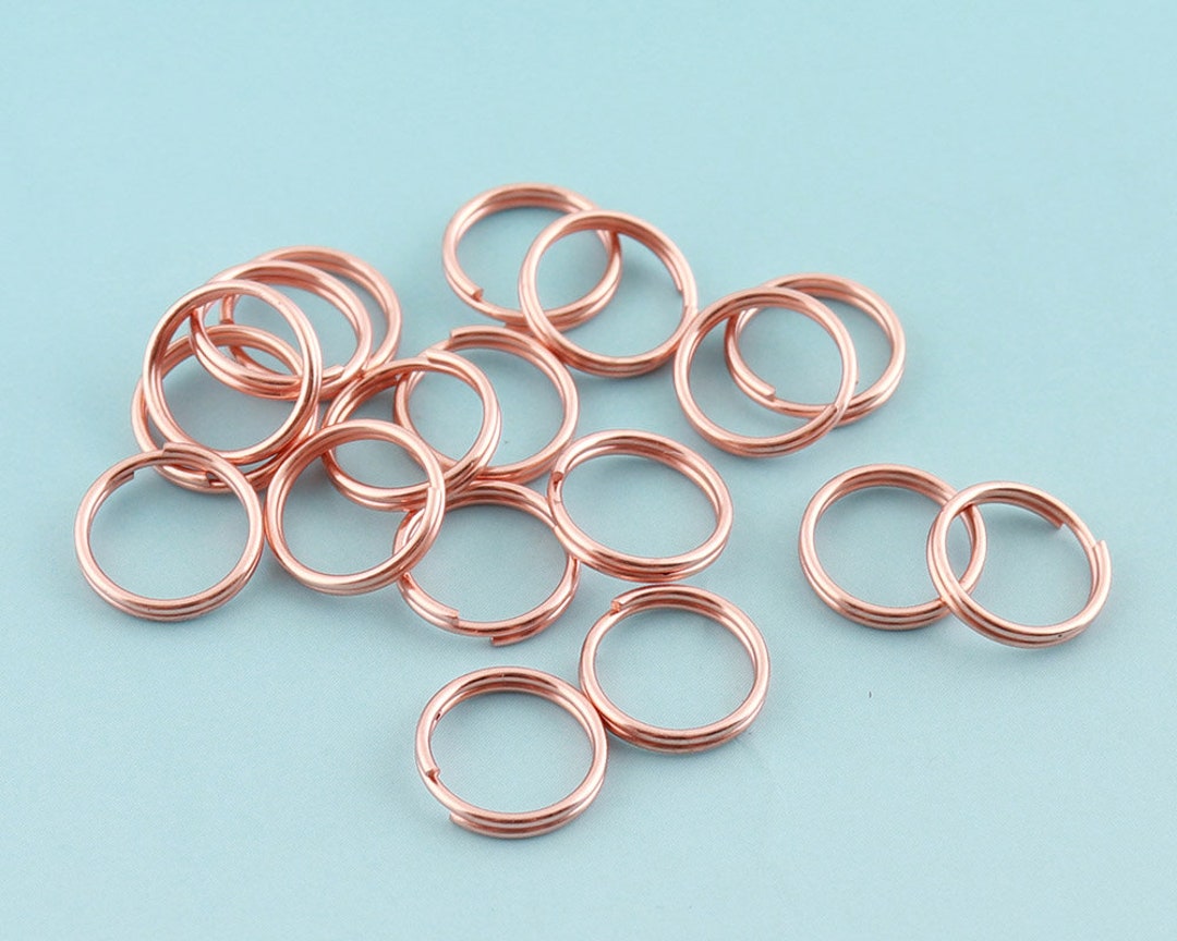 200pcs 8mm/10mm/12mm Mini Split Rings Keyrings Rose Gold O Rings Metal ...