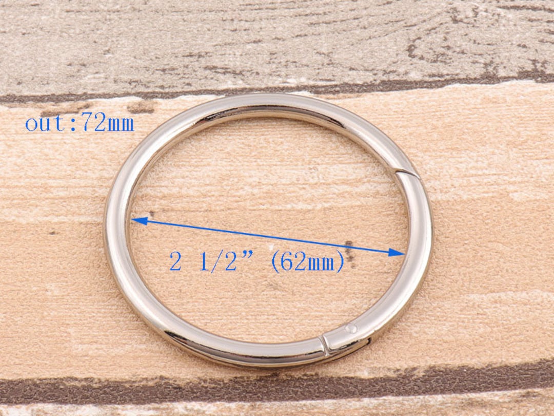 Silver O Ring Spring Hook 2 1/2" Push Gate Snap Hook Large Key Chain ...