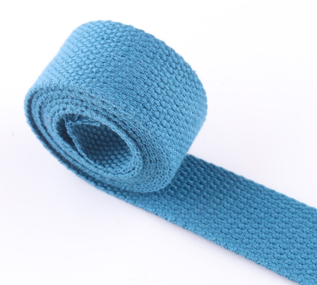 Cotton Webbing 1-5 Yards*25mm Blue Webbing Fabric Belt Canvas Webbing ...