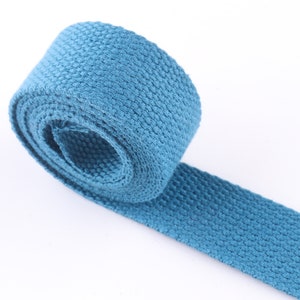 Cotton Webbing 1-5 Yards*25mm Blue Webbing Fabric Belt Canvas Webbing ...